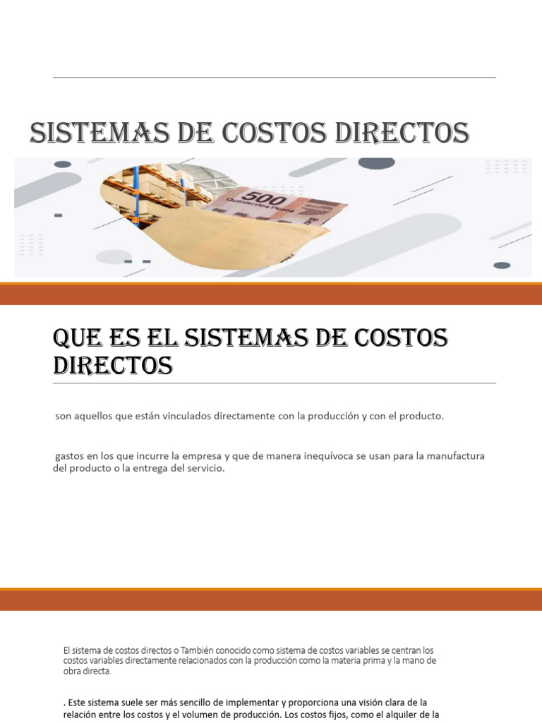 Sistema de Costos Directos | PDF | Hacerse un nido | Costo