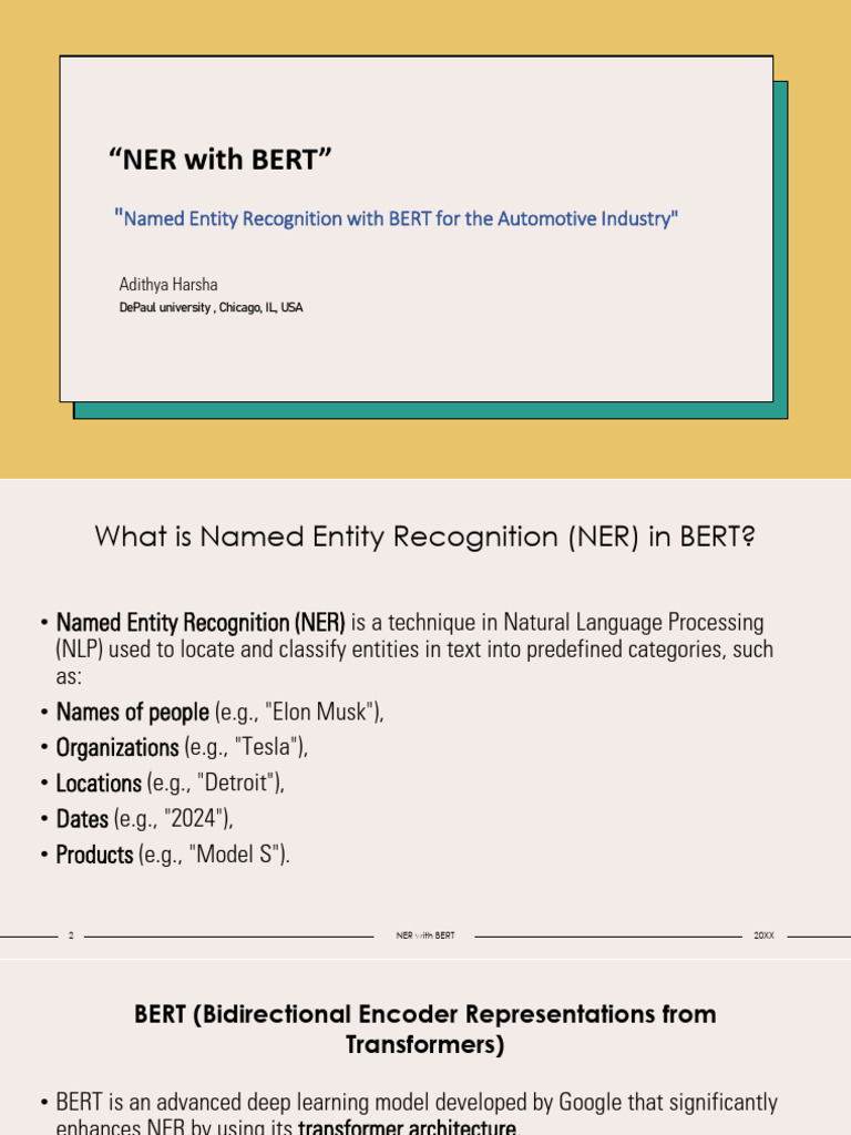 Software Presentation - NER With BERT | PDF | Artificial Intelligence ...