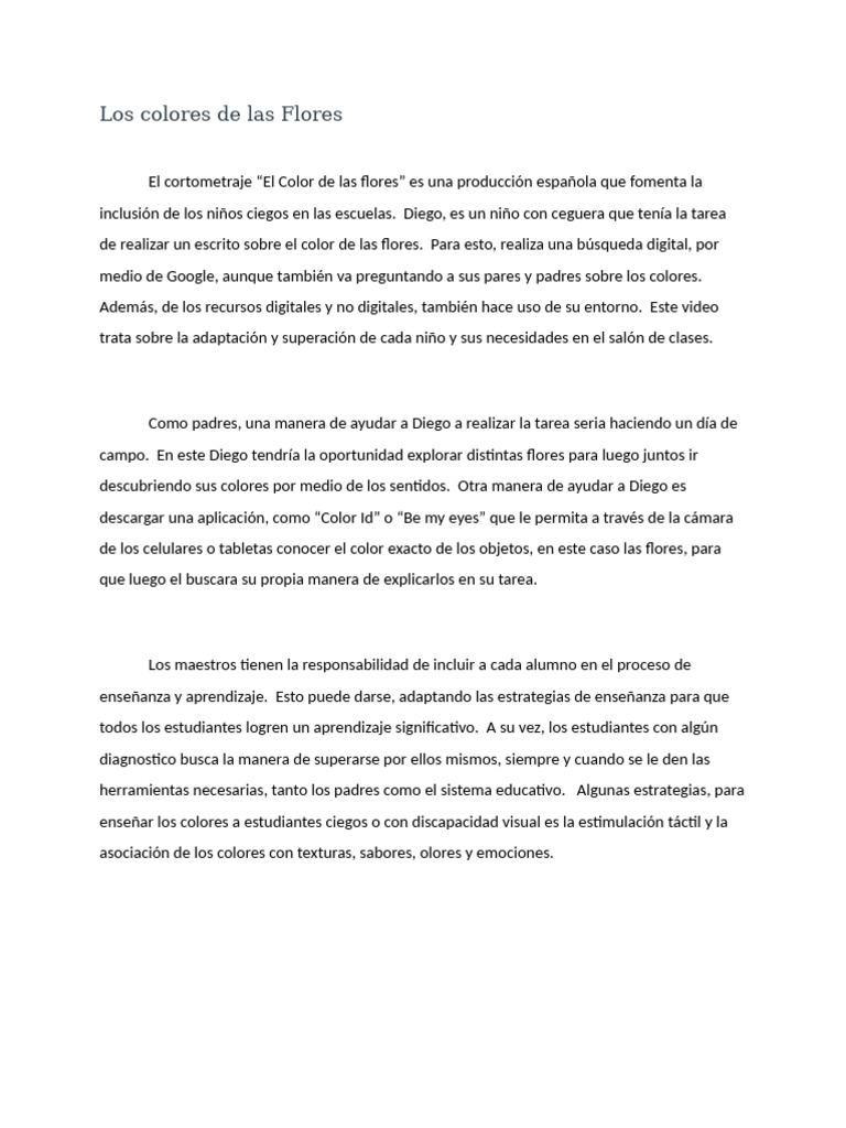 Los Colores de Las Flores | PDF