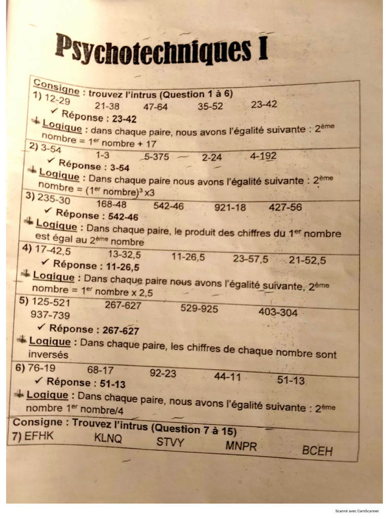 TEST Psychotechnique (Armée de L'air) | PDF