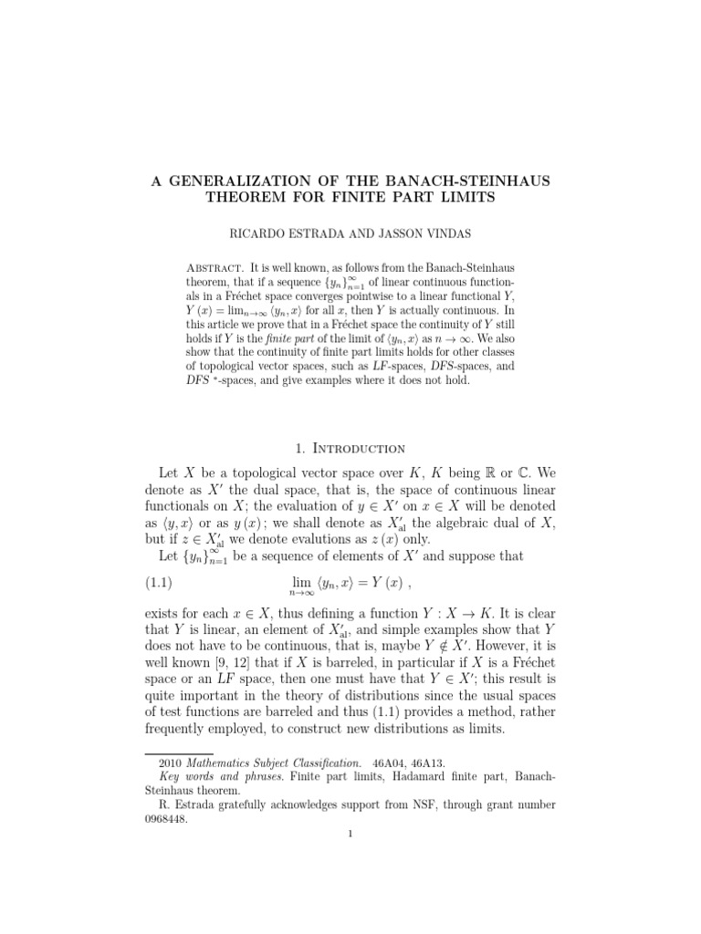 Finite Part | PDF | Continuous Function | Sequence