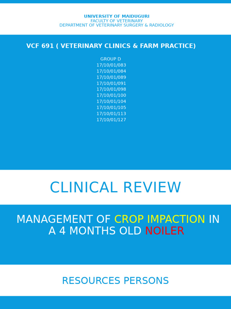 A Case of Crop Impaction in A 4 Month Old Noiler | PDF | Surgical ...
