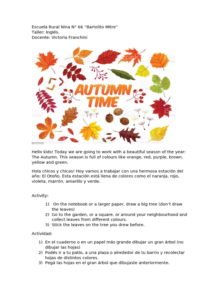 Actividad de Otoño para Niños | PDF