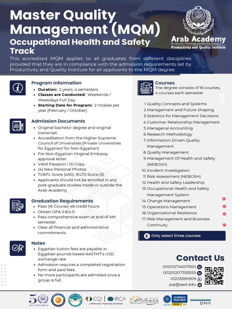 MQM Occupational Health and Safety Track | PDF