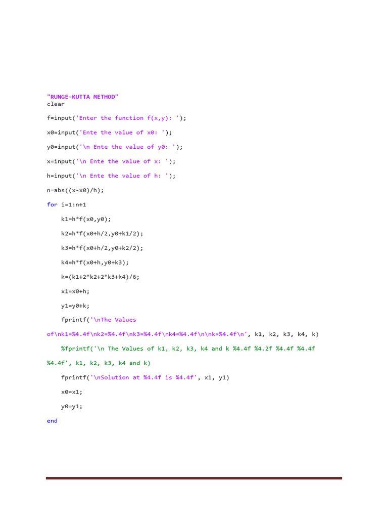 Runge-Kutta Method | PDF