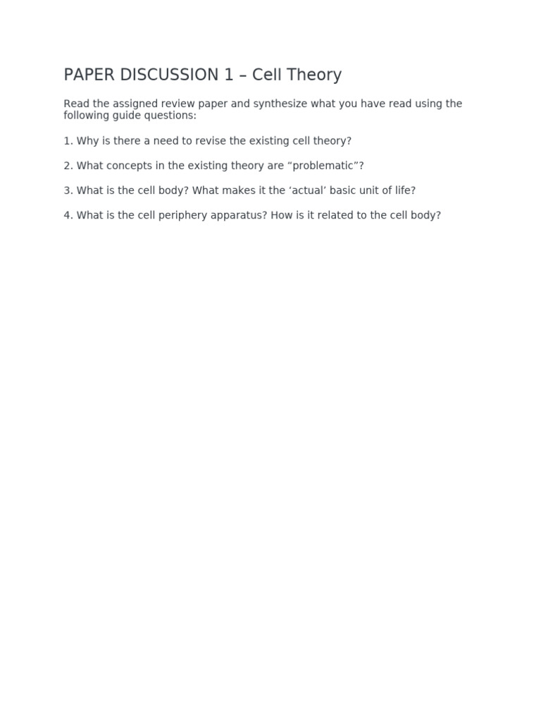 Revising Cell Theory: Key Concepts Explained | PDF