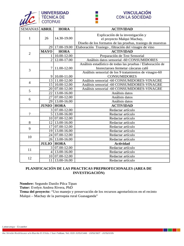 Planificación Danilo | PDF