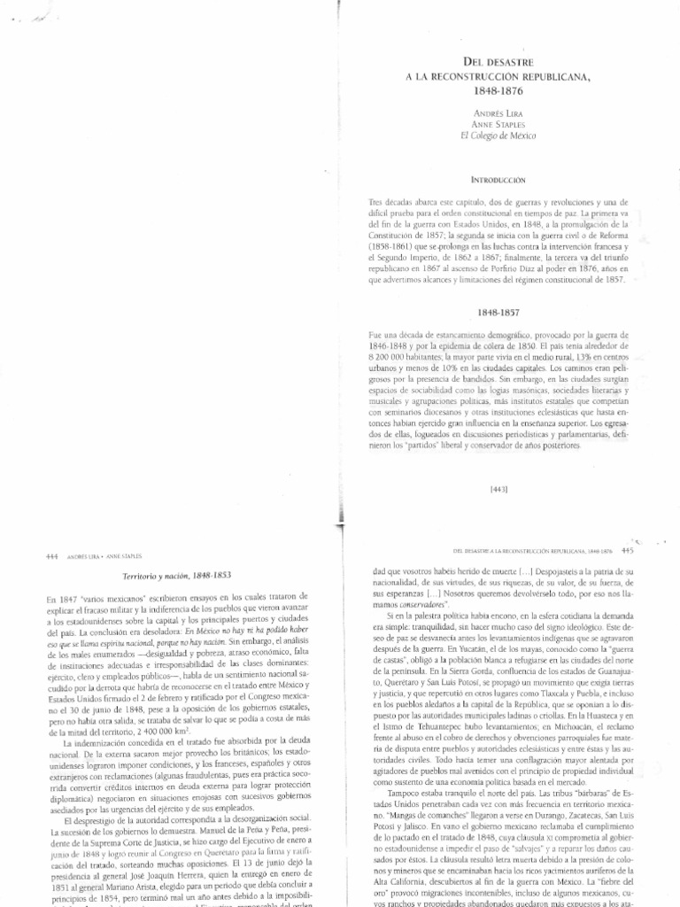 3del Desastre A La Reconstrucci-N Republicana 1848-1876 | PDF