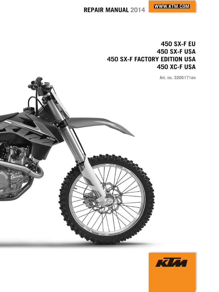 2014 KTM 450 SX-F XC-F Factory Edition Repair Maual | PDF