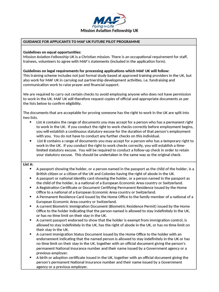 MAF UK FPP Application Guidance | PDF | Passport | Justice