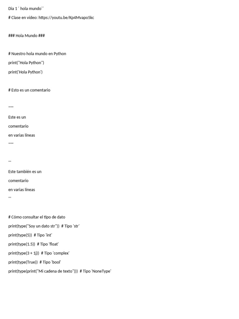 codigos clase 10 hrs Python[1] | PDF | Python (lenguaje de programación) | Programación de ...