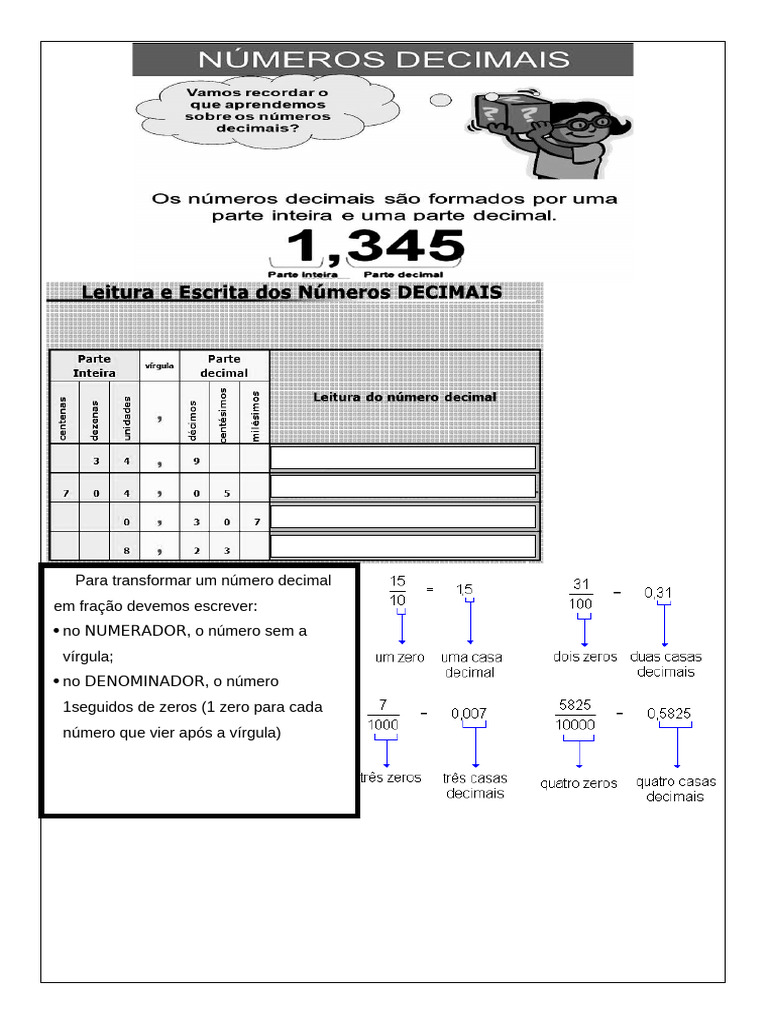Apostila Números Decimais | PDF