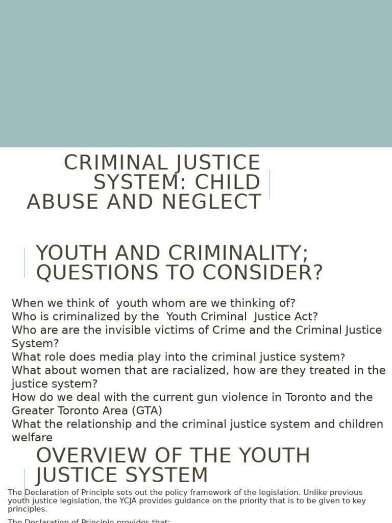 Child Abuse and Neglect Youth Criminal Justice System | PDF | Crimes ...