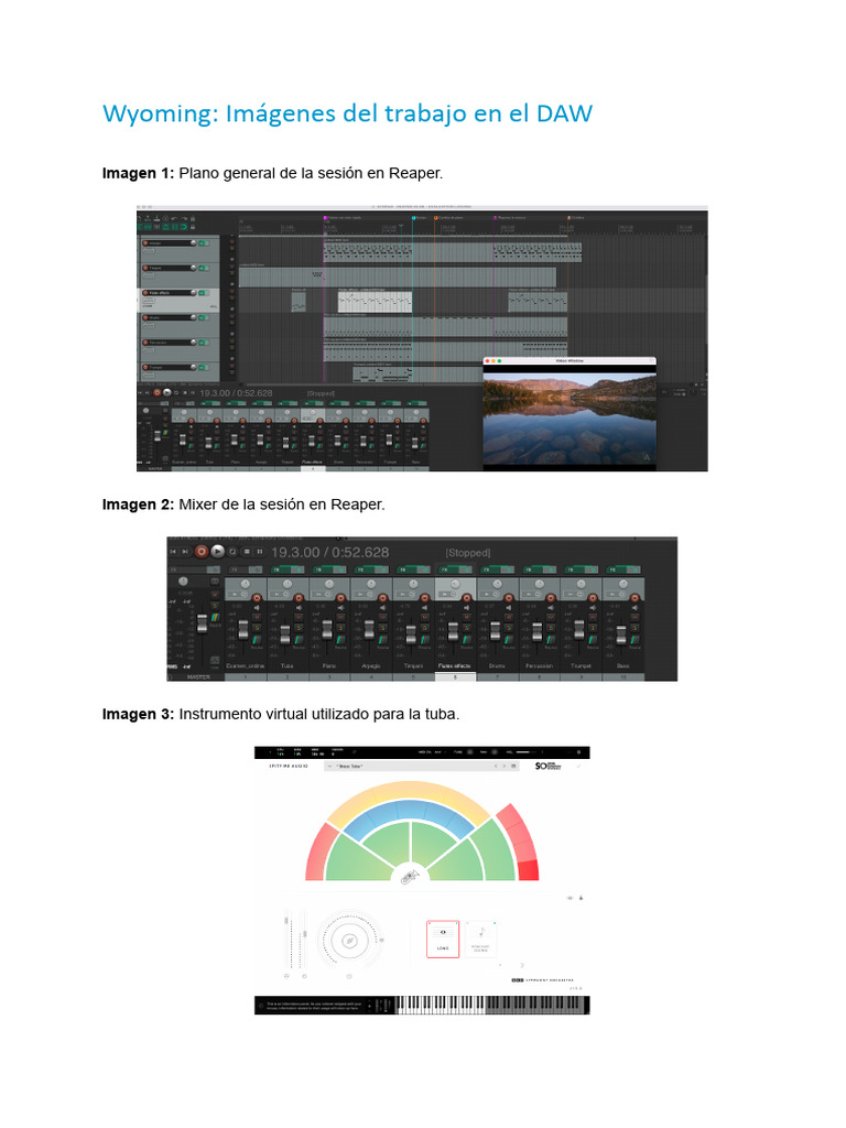 Wyoming_ Imágenes del trabajo en el DAW | PDF