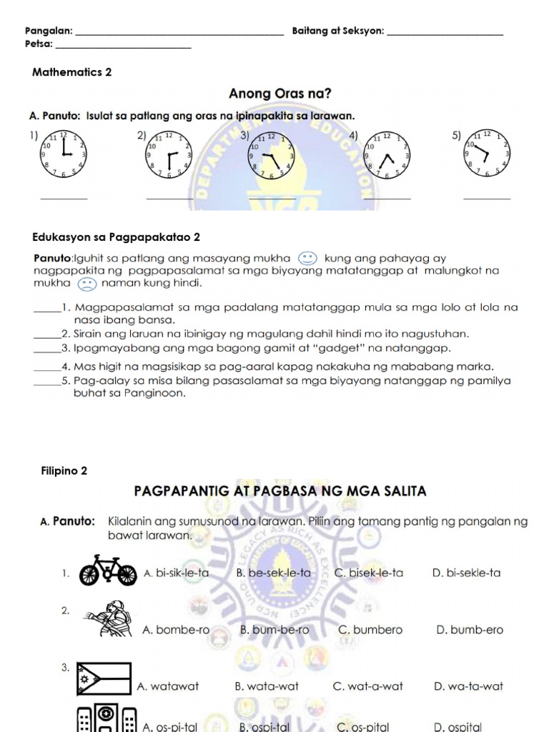 Grade 2-Mga Gawain-April 8,2024 | PDF