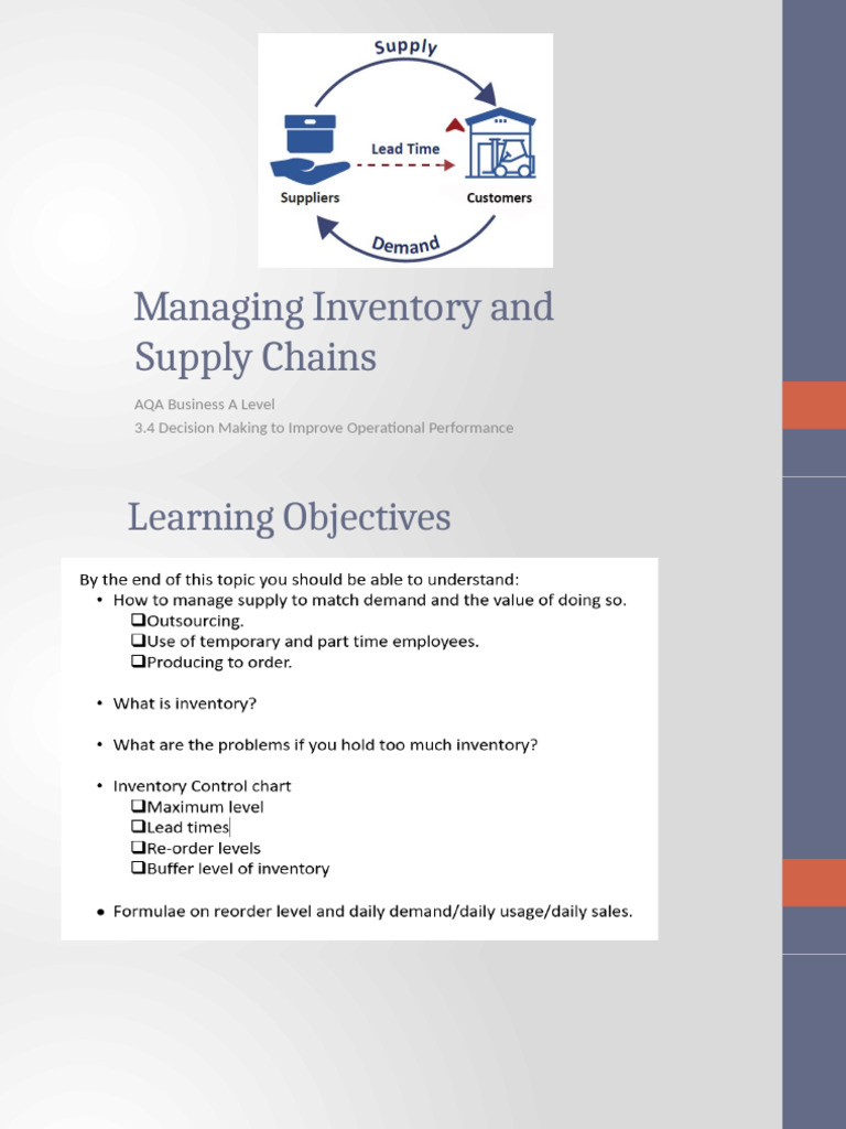 Managing Inventory and Supply Chains PPT NEW 2 | PDF | Inventory ...