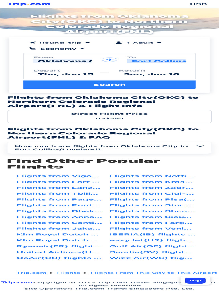 Flights From Oklahoma City(OKC) to Northern Color… | PDF