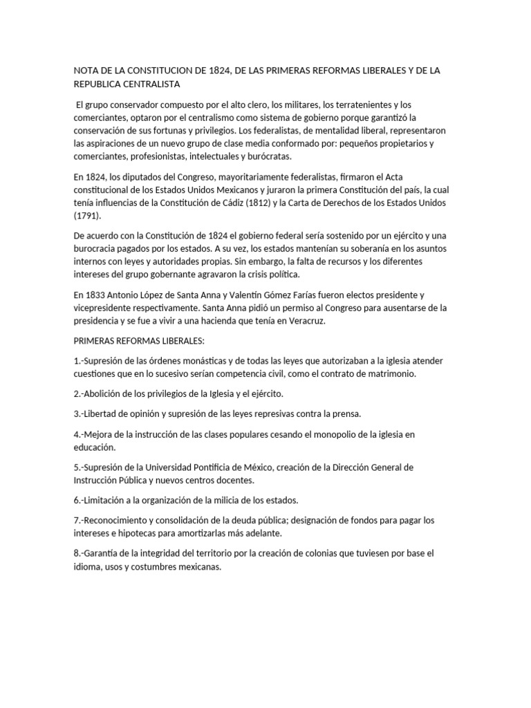 Nota de La Constitucion de 1824 | PDF