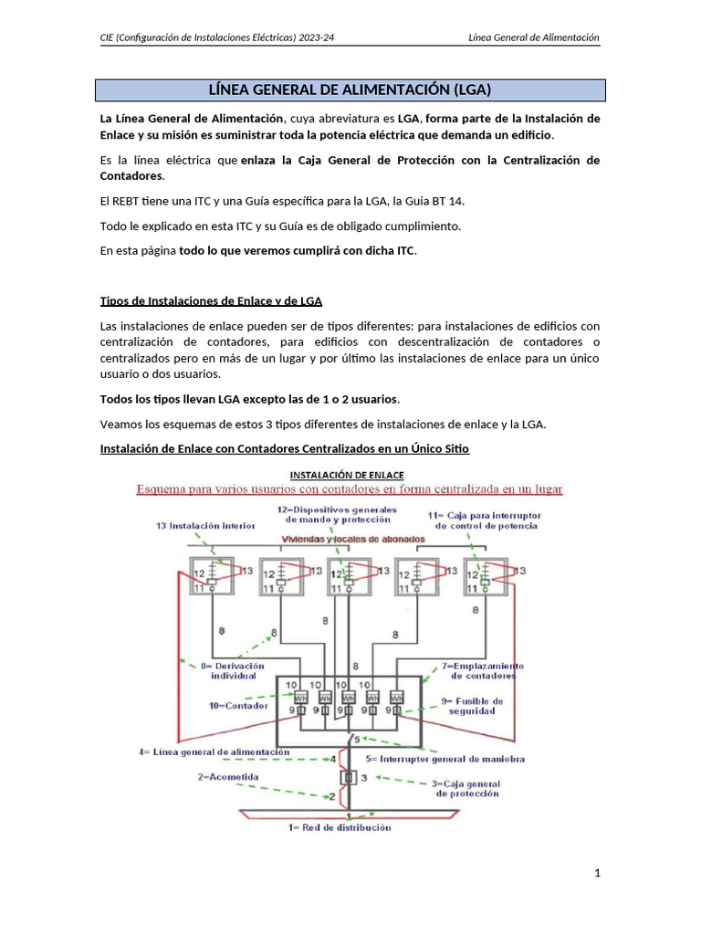 Linea General de Alimentacion - Lga | PDF | Corriente eléctrica ...