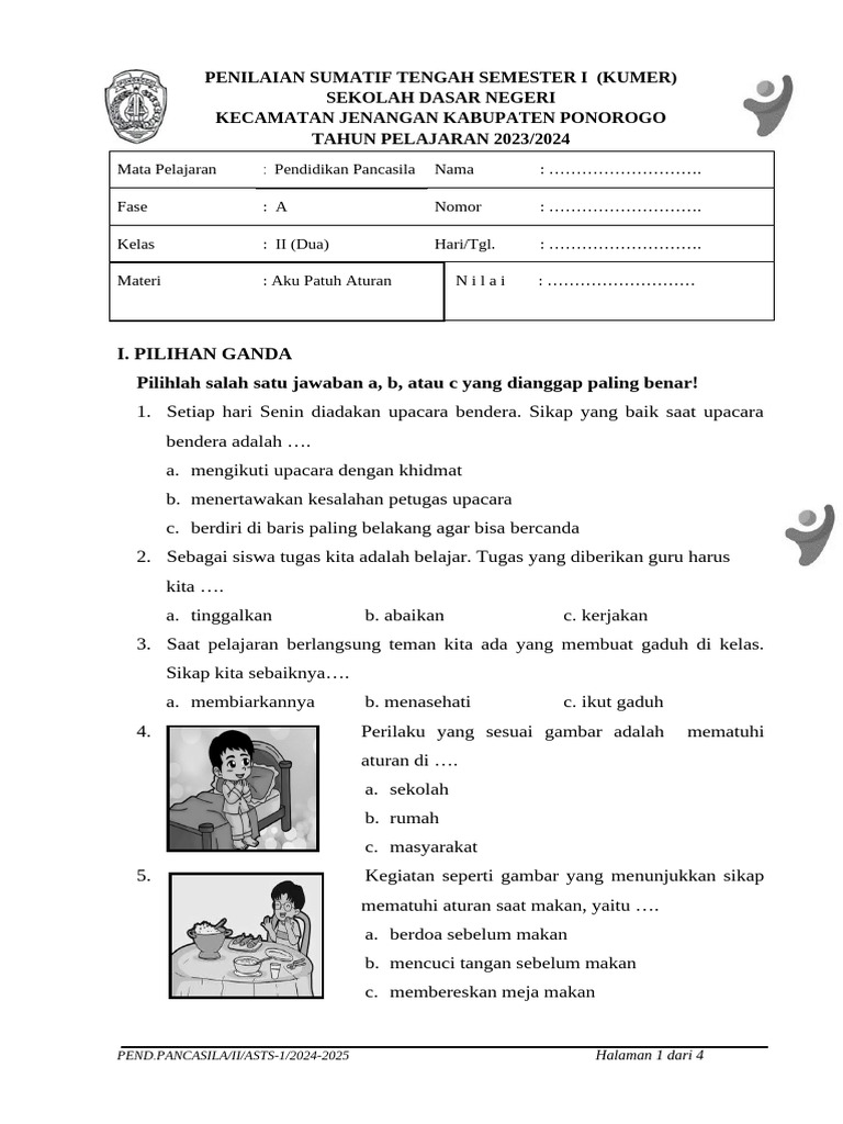 Pend - Pancasila - Sts SMT 1 24-25 | PDF