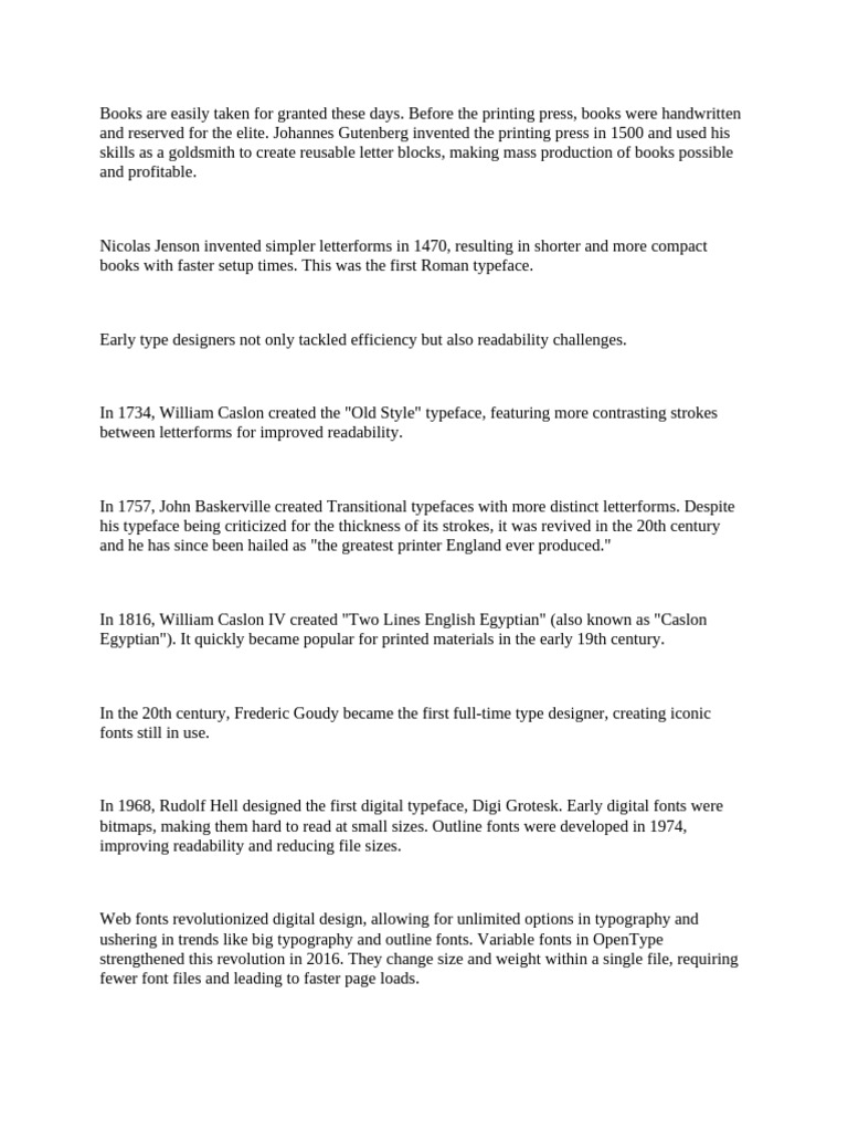 Evolution of Typography | PDF