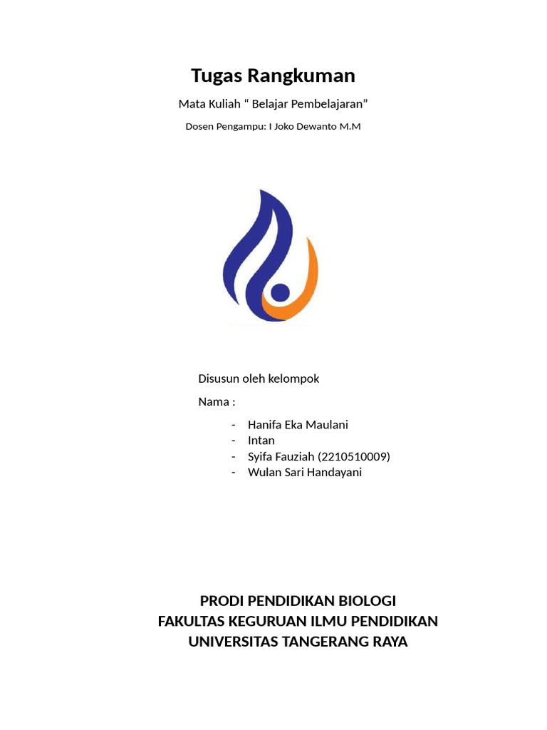 Tugas Rangkuman Belajar Dan Pembelajaran | PDF