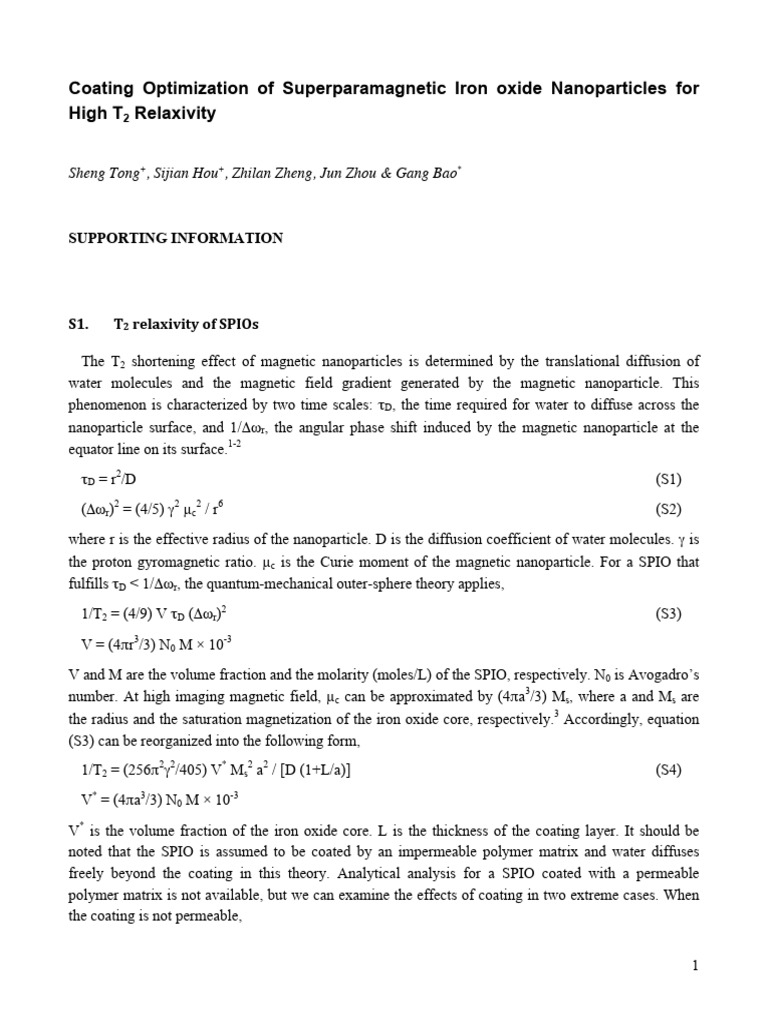 2010 supp inf Coating Optimization of Superparamagnetic Iron Oxide ...