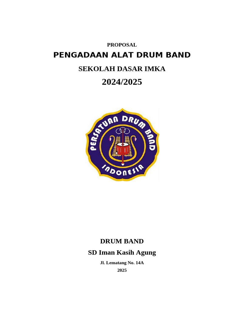 Pengadaan Alat Drum Band SD IMKA | PDF