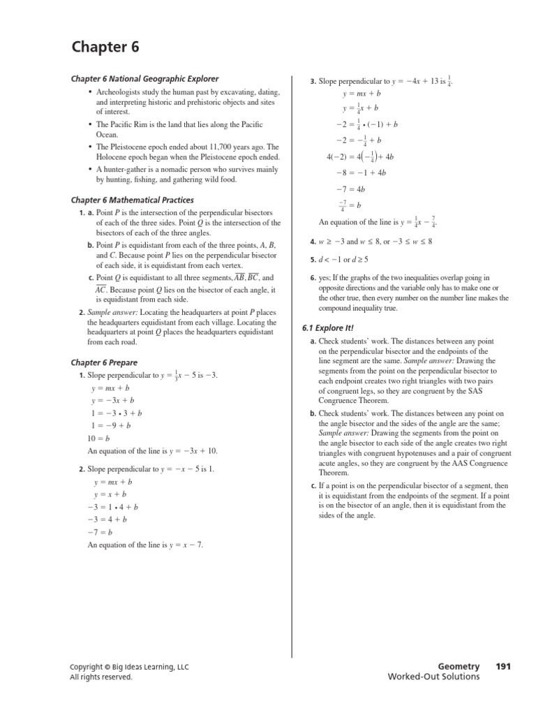 Geometry Chapter 6 Relationships Within Triangles - Worked Out ...