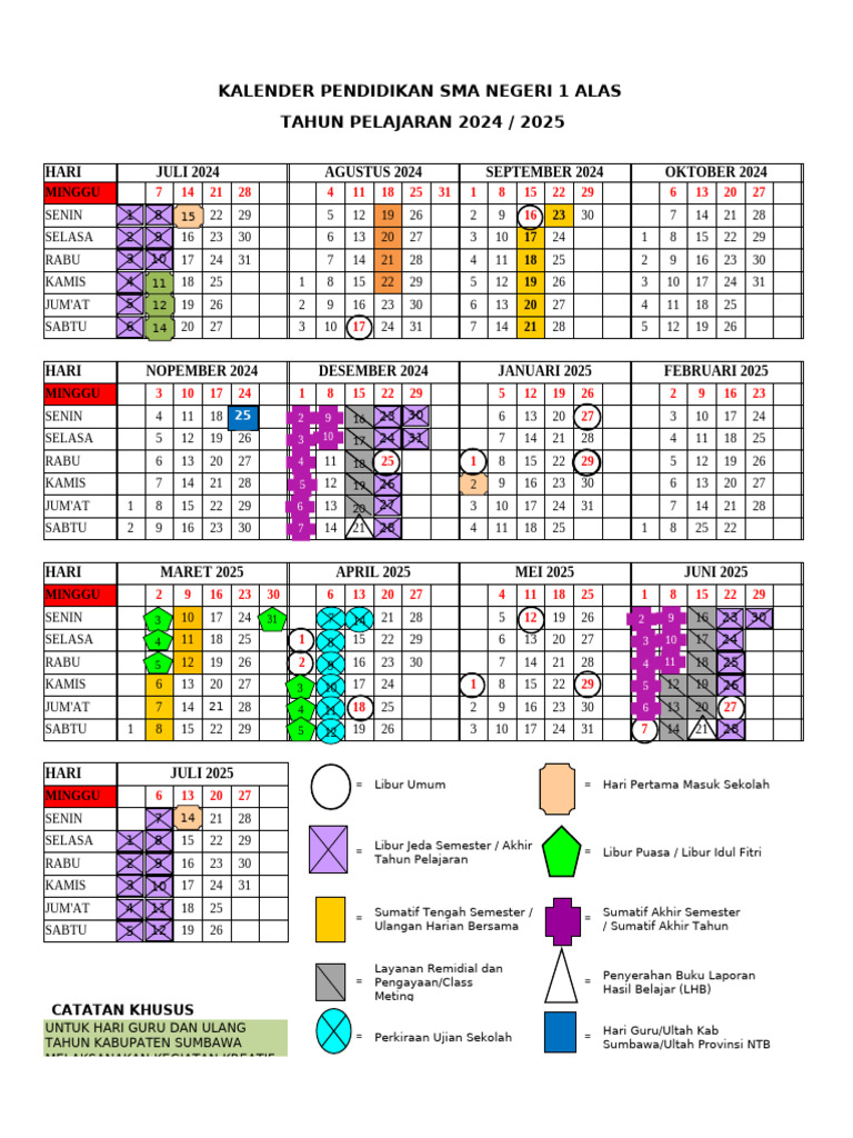 Kalender Pendidikan 2024-2025 | PDF