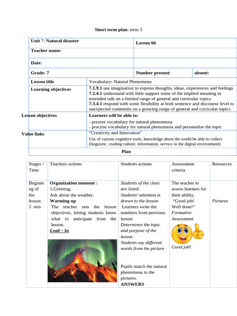 Unit 7 - Natural Disaster | PDF | Vocabulary | Learning