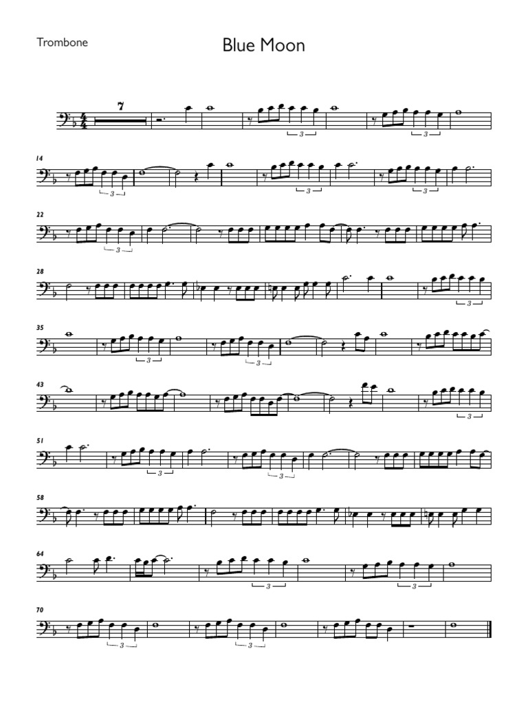Blue Moon Trombone Performance Data | PDF