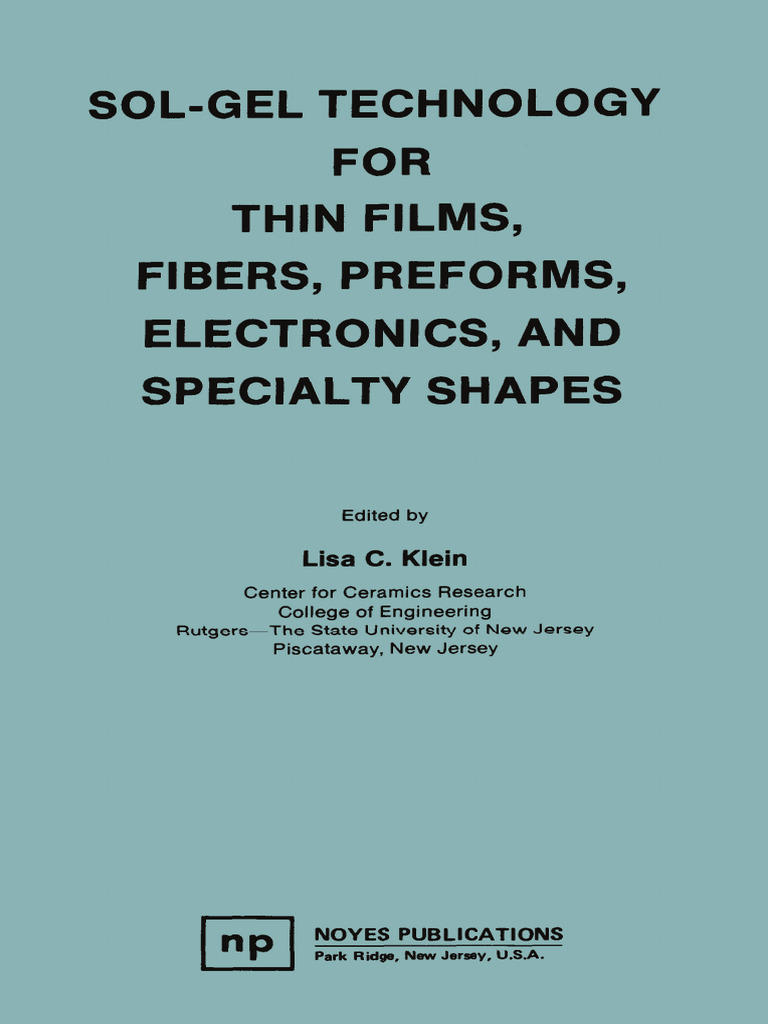 Sol Gel Techonology | PDF | Glasses | Sintering