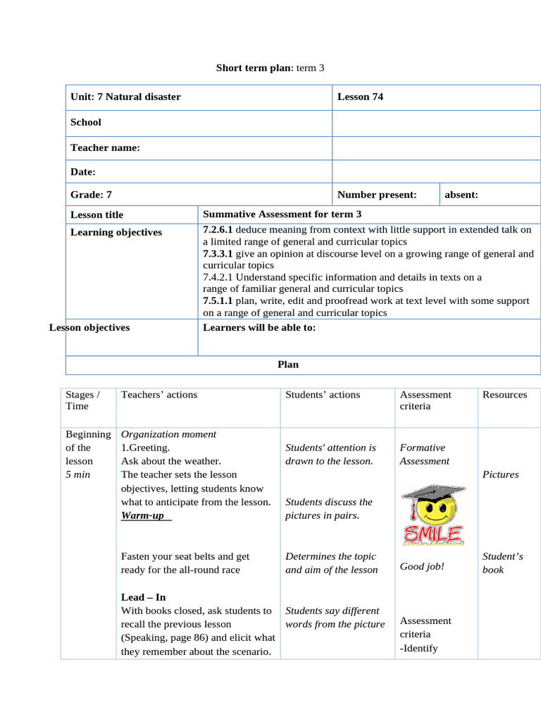 Summative Assessment For Term 3 Pdf Education Theory Communication