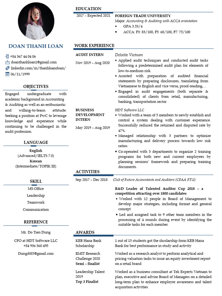 CV pass PwC | PDF | Audit | Business