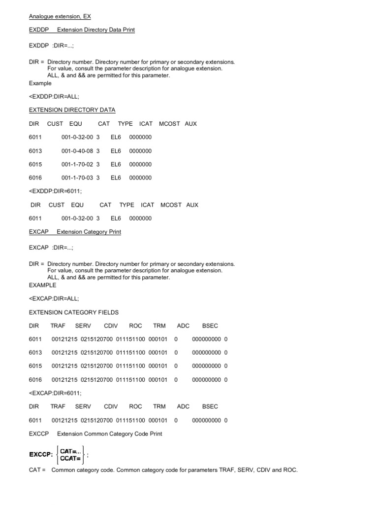 MD110COMMAND | PDF | Parameter (Computer Programming) | Telephone Number