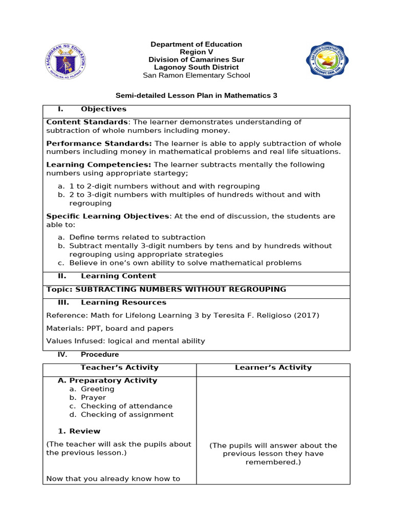 Quarter 2 COT | PDF | Subtraction | Cognition