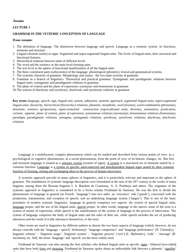 lectures | PDF | Part Of Speech | Word