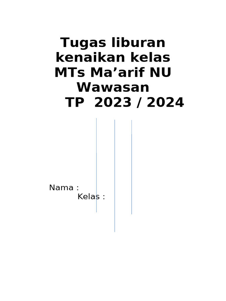 Cover Tugas Liburan Kenaikan Kelas | PDF
