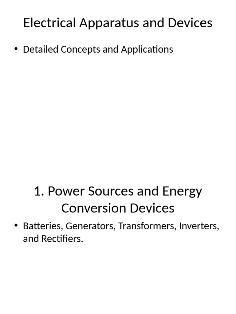 Electrical Apparatus and Devices | PDF