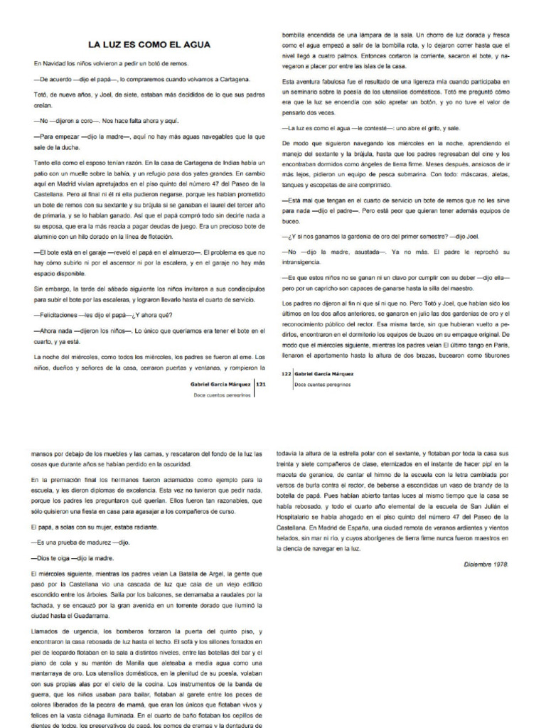 La Luz Es Como El Agua - El Rastro de Tu Sangre en La Nieve | PDF