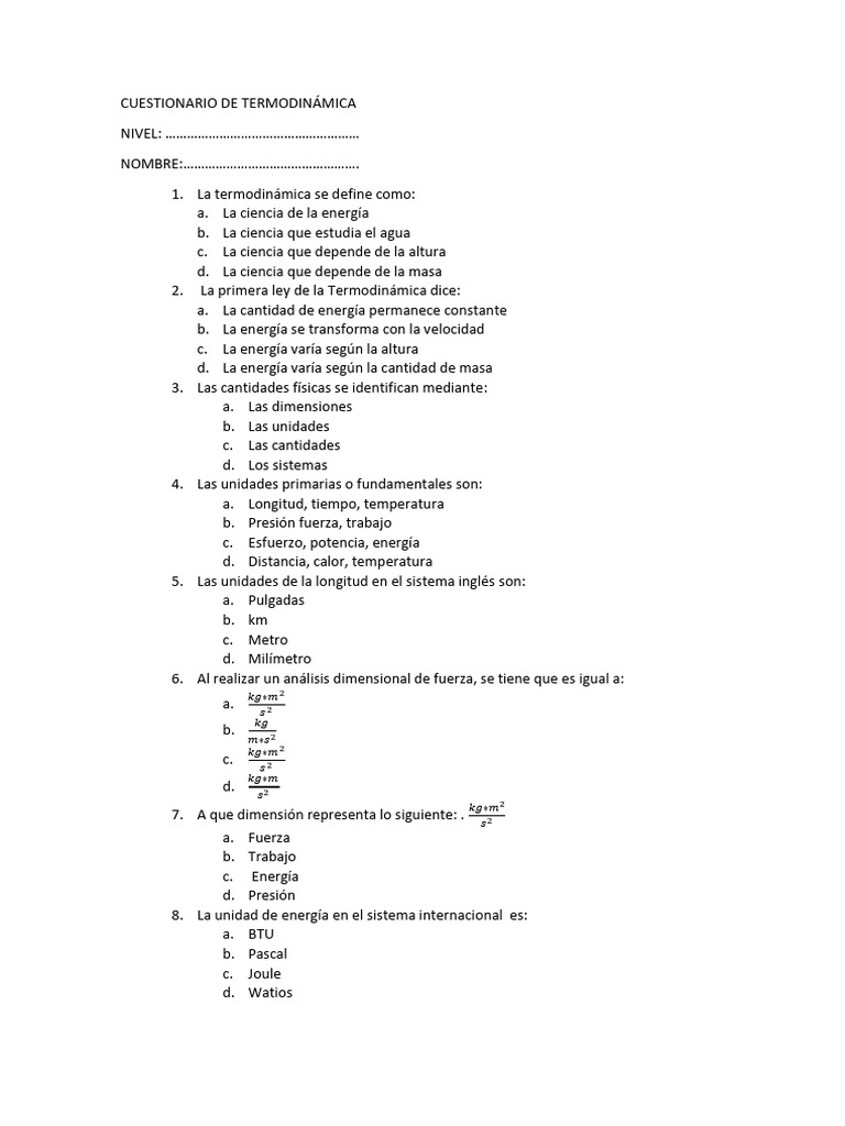 CUESTIONARIO_COMPLEXIVO_12112024 (1) | PDF | Calor | Temperatura