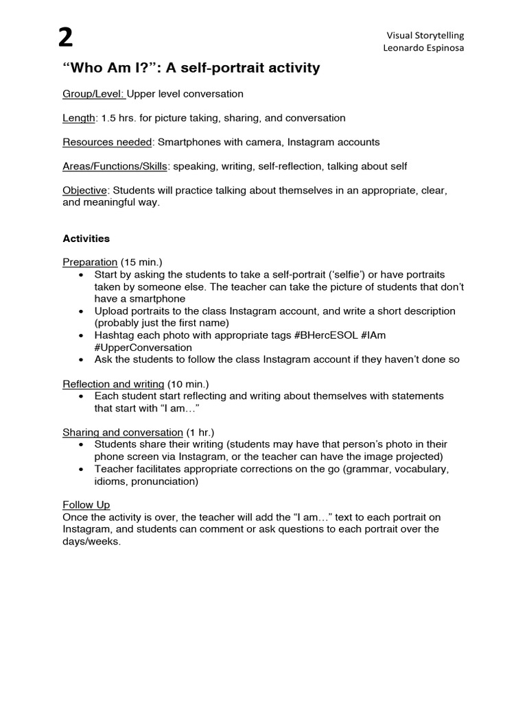 Who-Am-I Self Portrait | PDF | Human Communication | Imaging