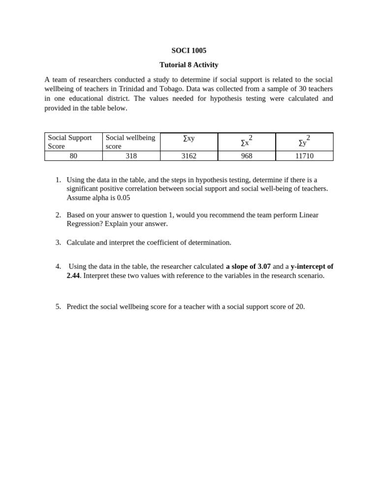 Tutorial 8 activity | PDF