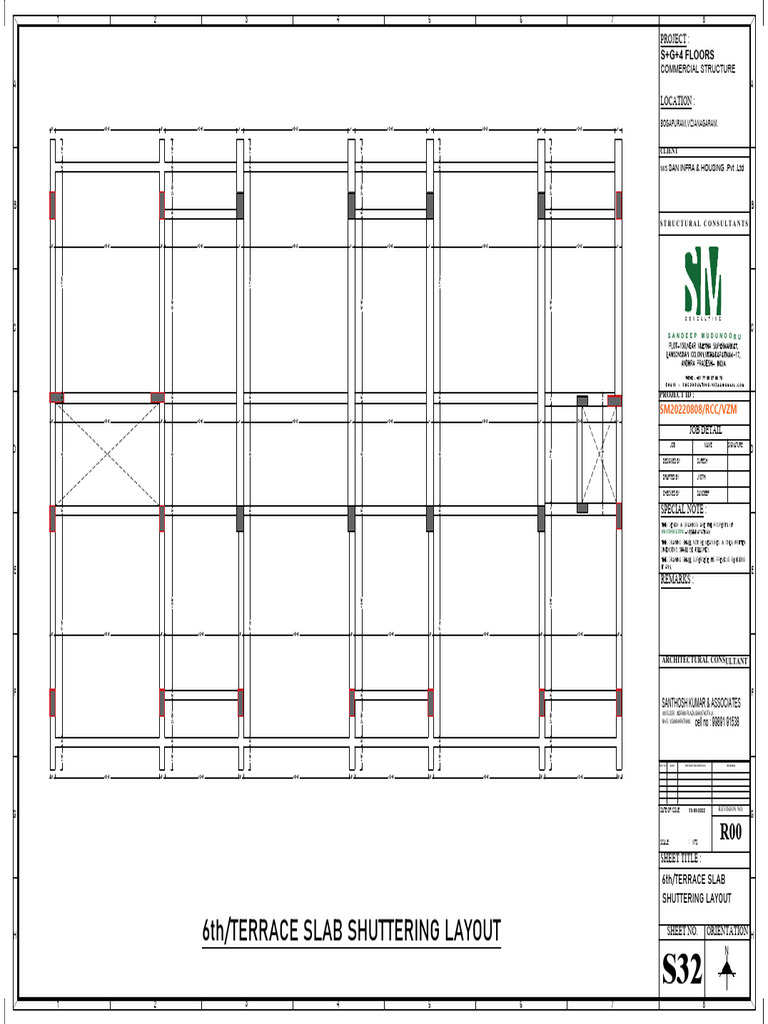 6th Floor Terrace Slab Layout Details | PDF