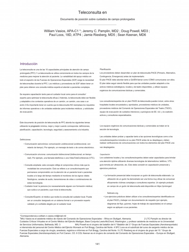 Telemedicina en PFC | PDF | Comunicación | Medicina de Cuidados Intensivos