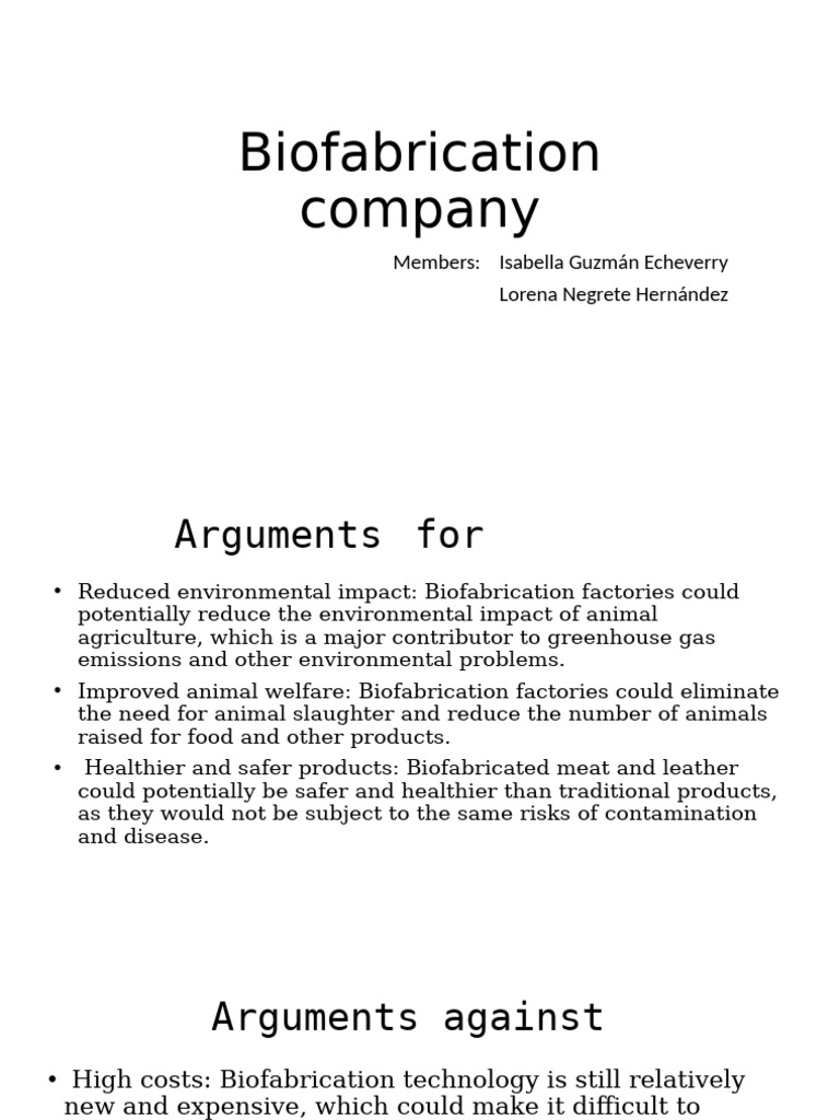 Biofabrication Company | PDF
