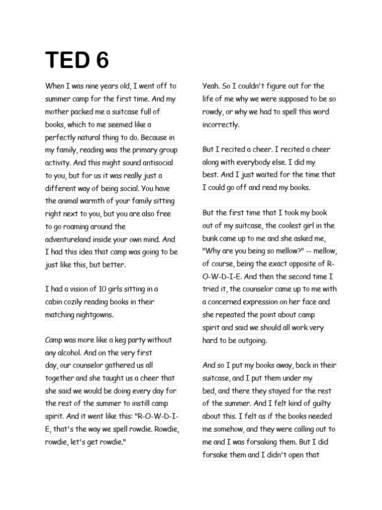 TED 6 | PDF | Extraversion And Introversion | Psychology