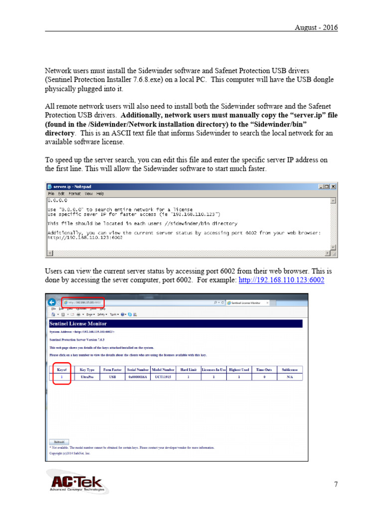 Network Info - Sentinel Dongles | PDF | Port (Computer Networking) | Computer Network