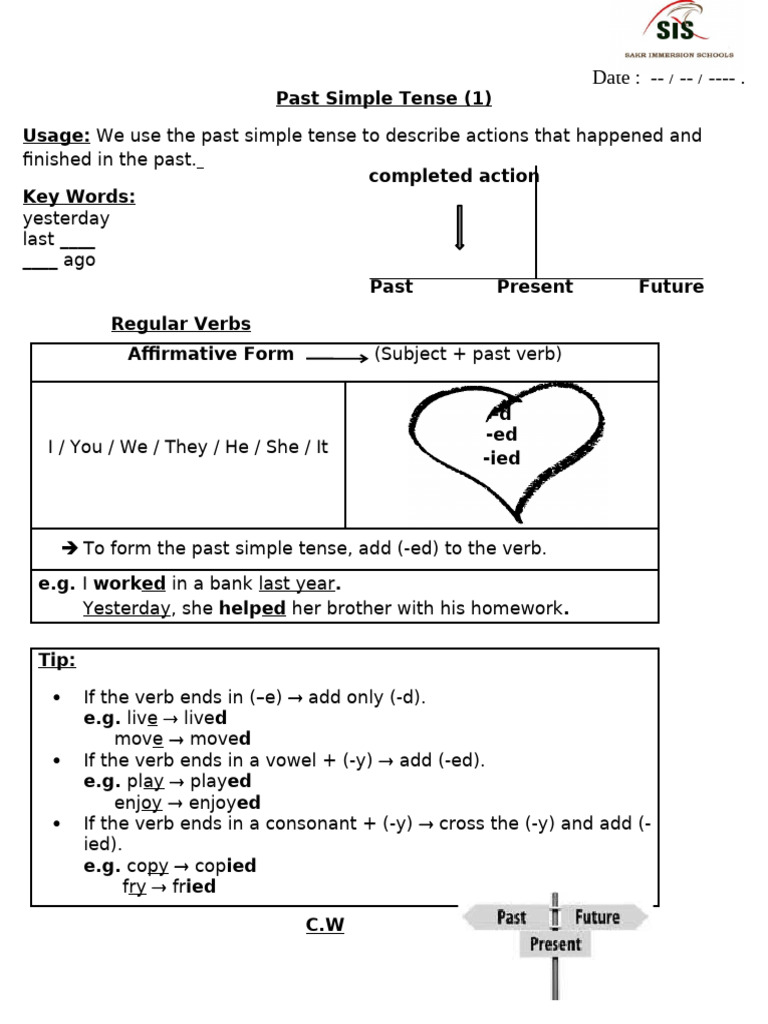 Past Simple Tense (1) Week One | PDF | Grammatical Tense | English Language